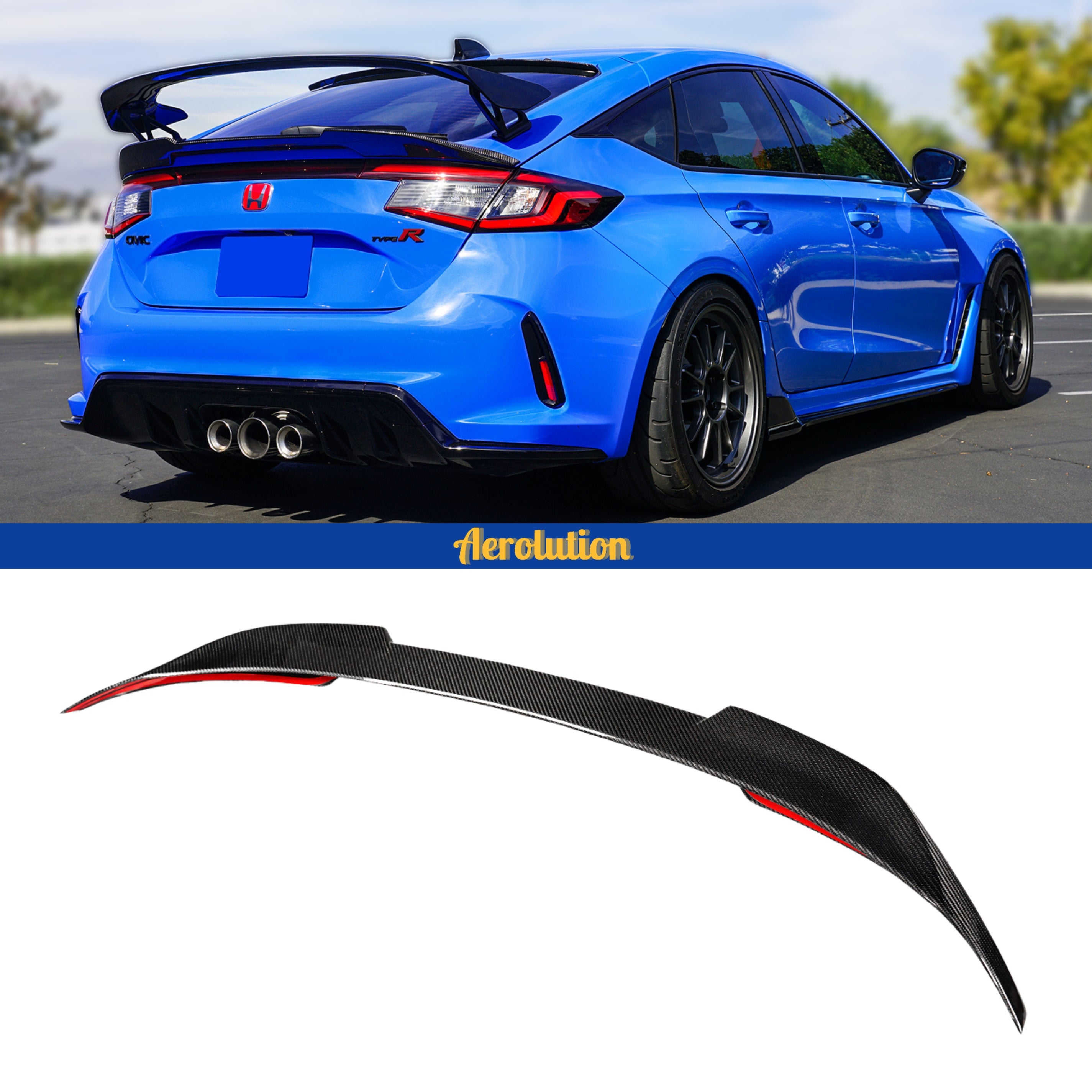 2023-2025 Honda Civic Type-R FL5 Carbon Fiber High Kick Spoiler – Aerolution Motorsports