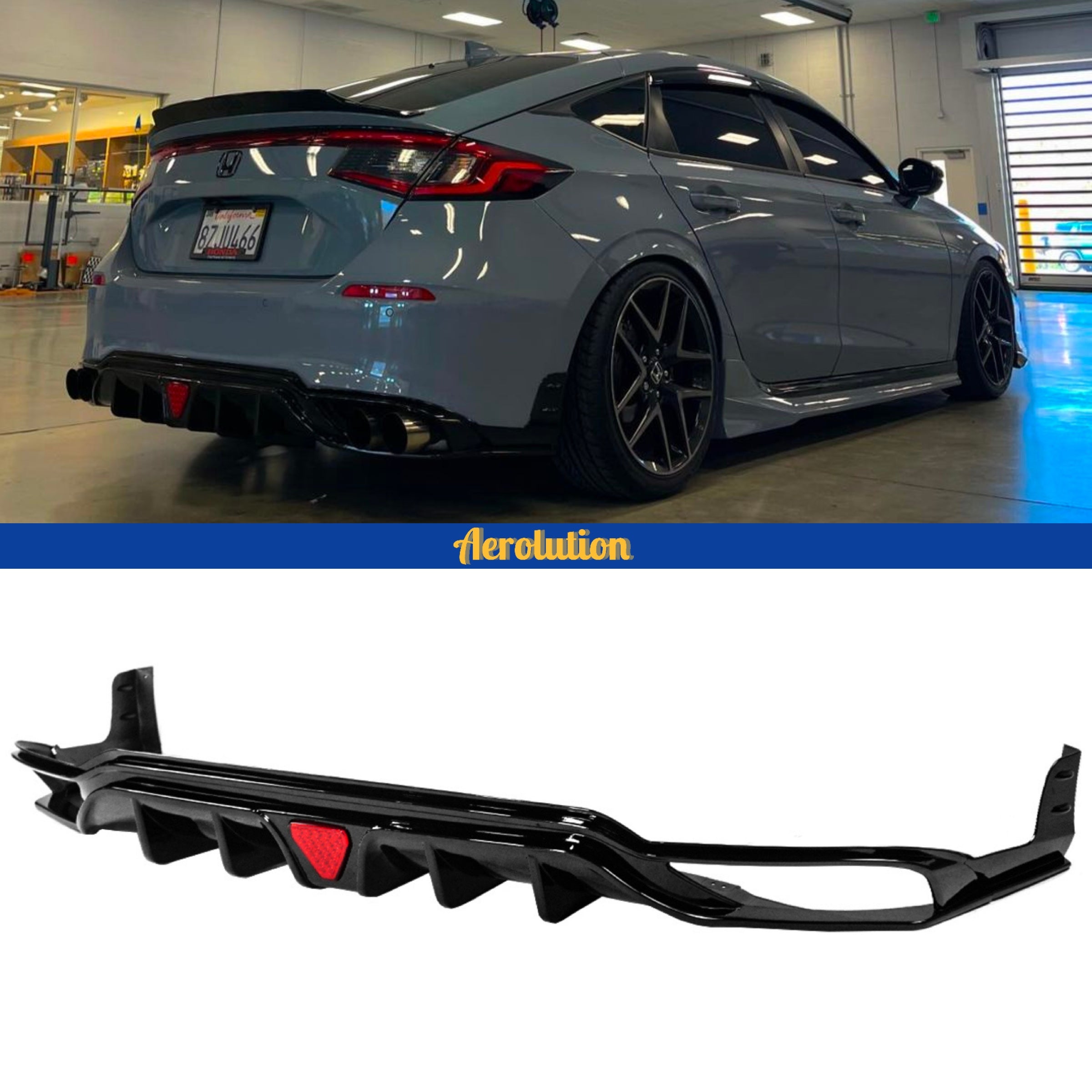 11th gen Honda Civic Aerolution V1 Diffuser with Corner Spats for ...