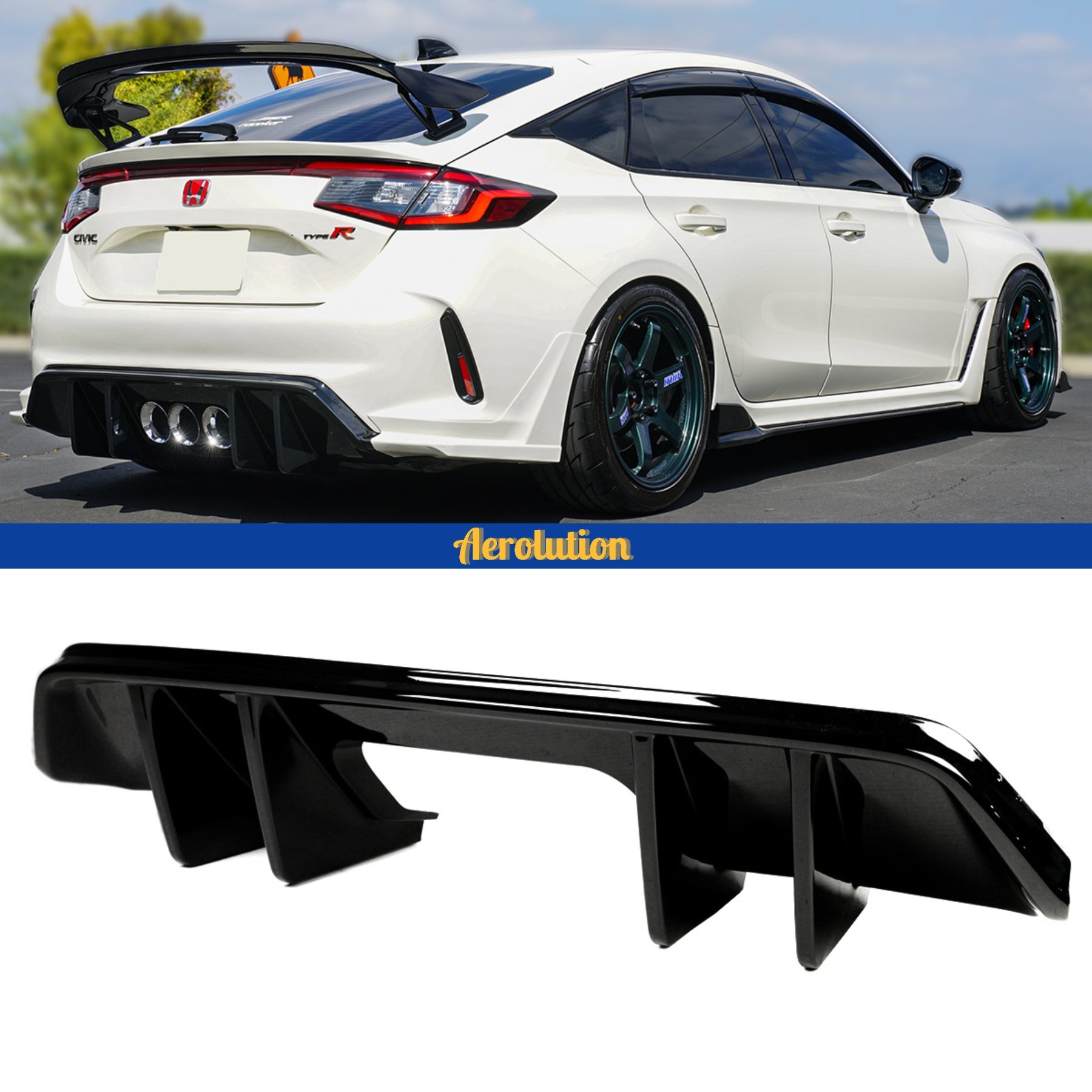 2023-2025 Civic Type-R FL5 Mugen Style Rear Bumper Diffuser ...