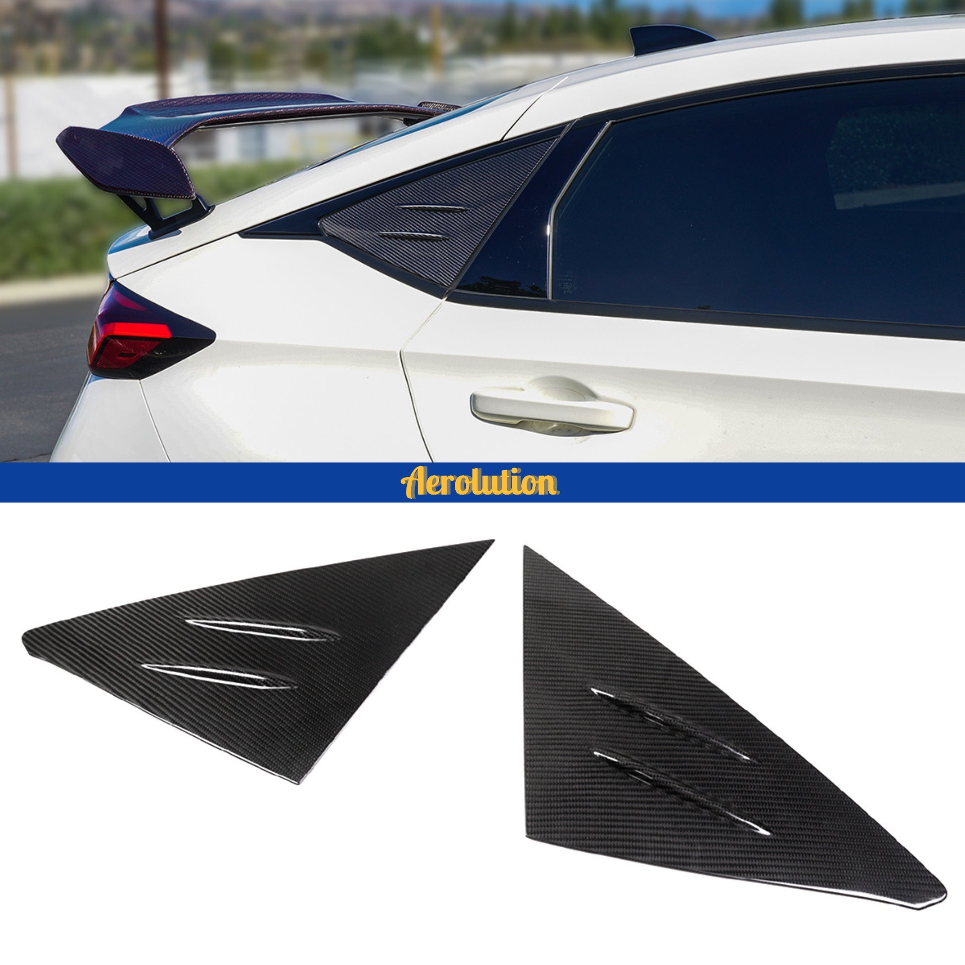 2022-2026 Honda Civic Carbon Fiber Rear Side Window Louver FL5 FL2 ...