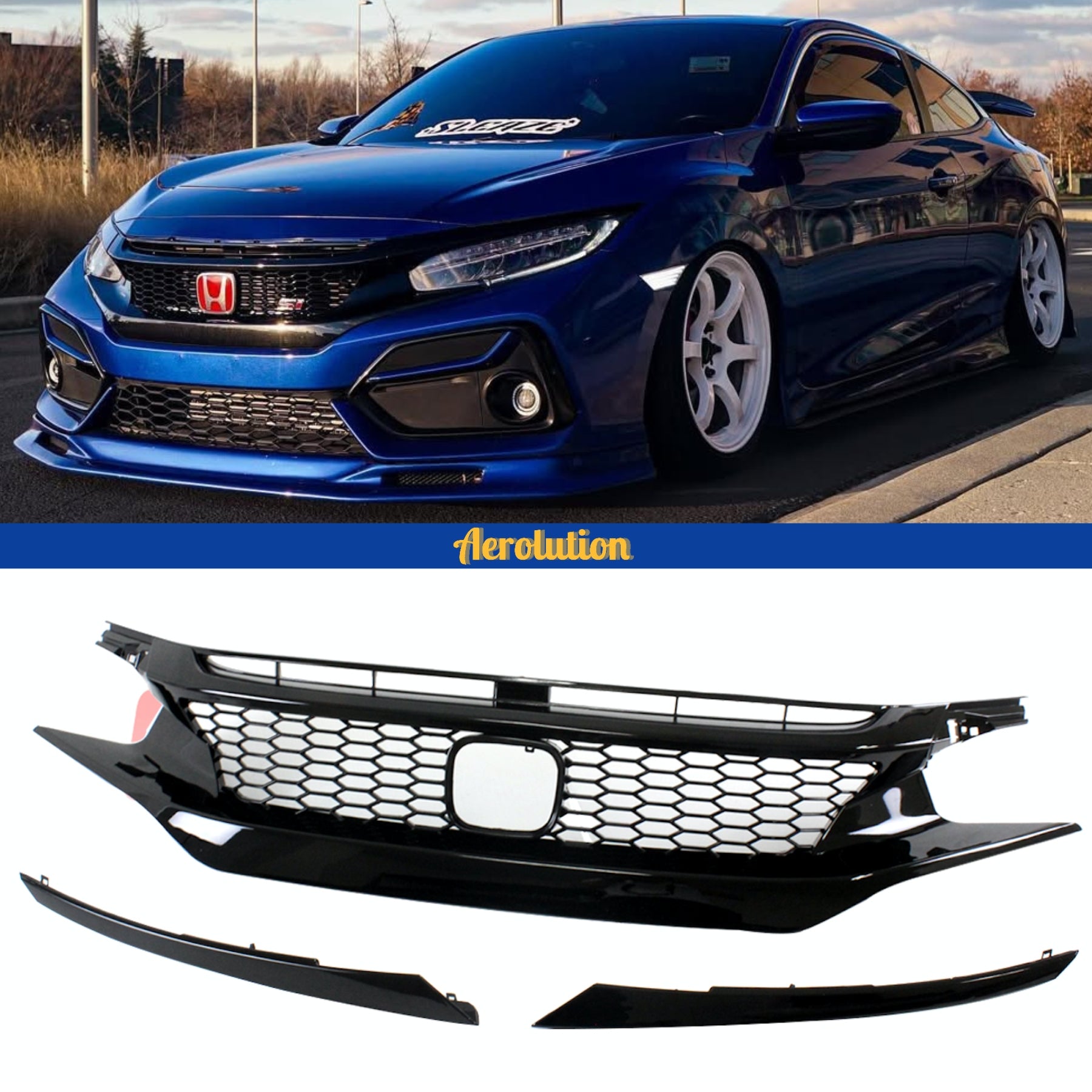2016-2021 Honda Civic Front Grill TR Style – Aerolution Motorsports