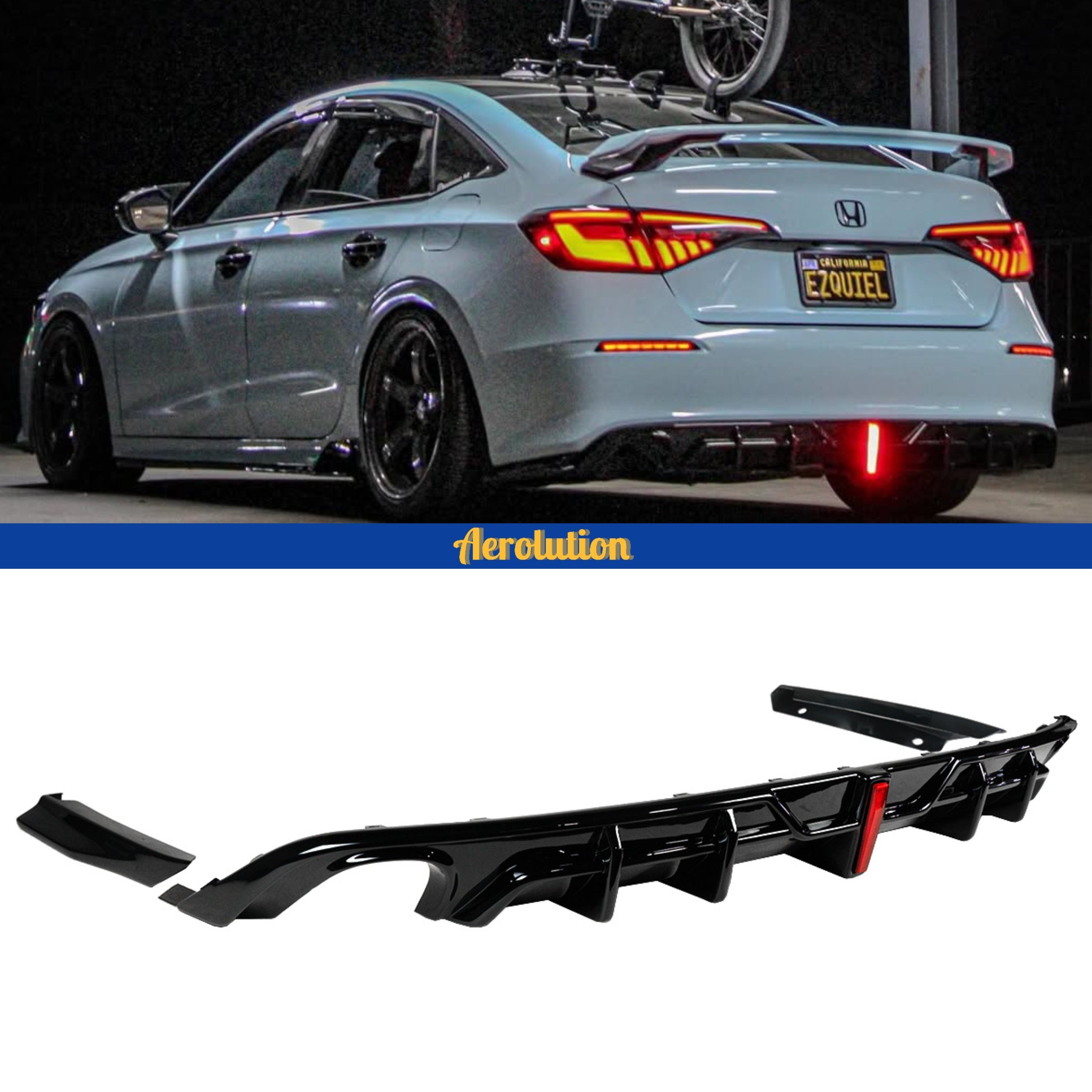 2022-2025 Honda Civic GF Bodykit V1 LED Rear Diffuser – Aerolution ...