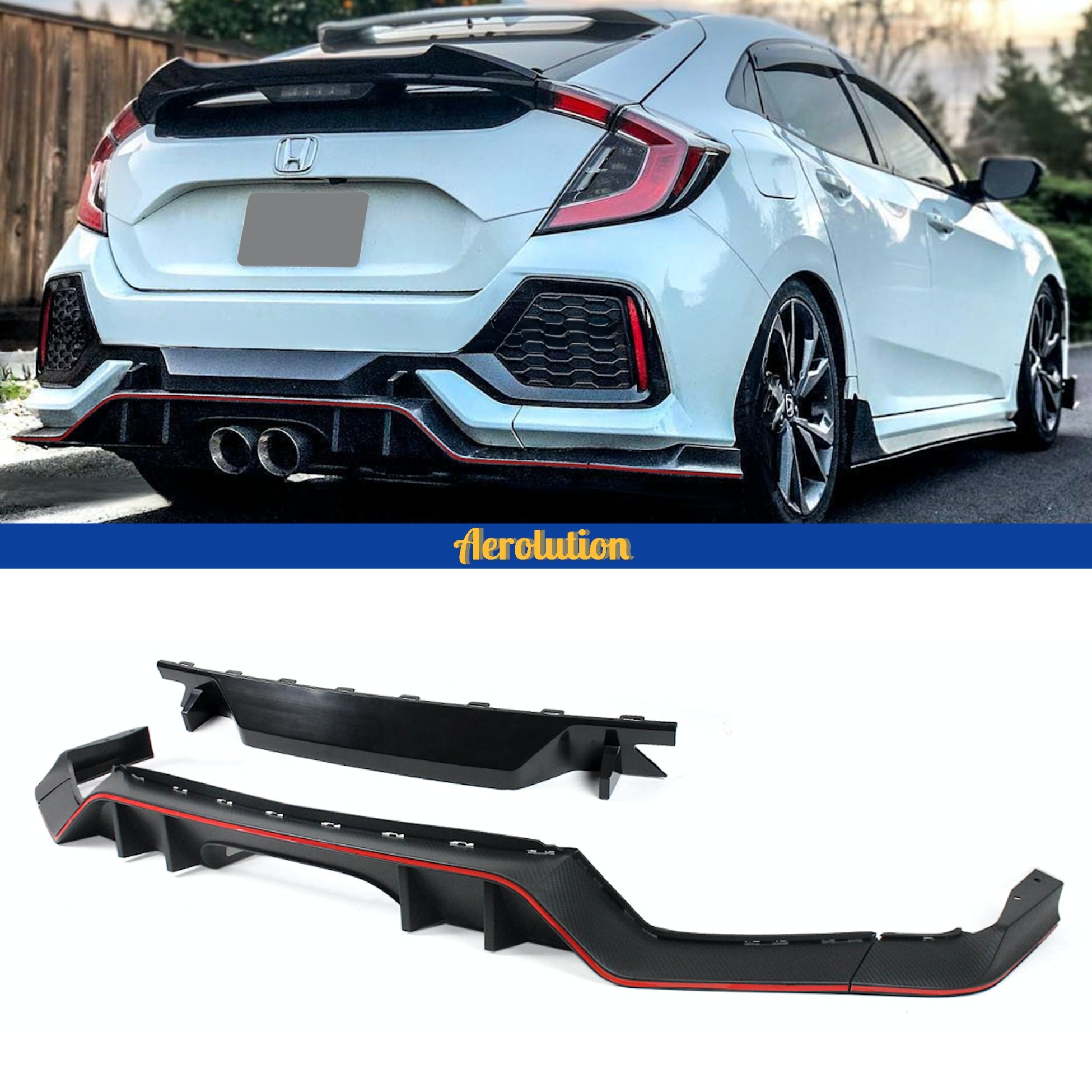 Type-R Style Rear Diffuser [CIVIC 2016-2021 HATCHBACK] – Aerolution ...