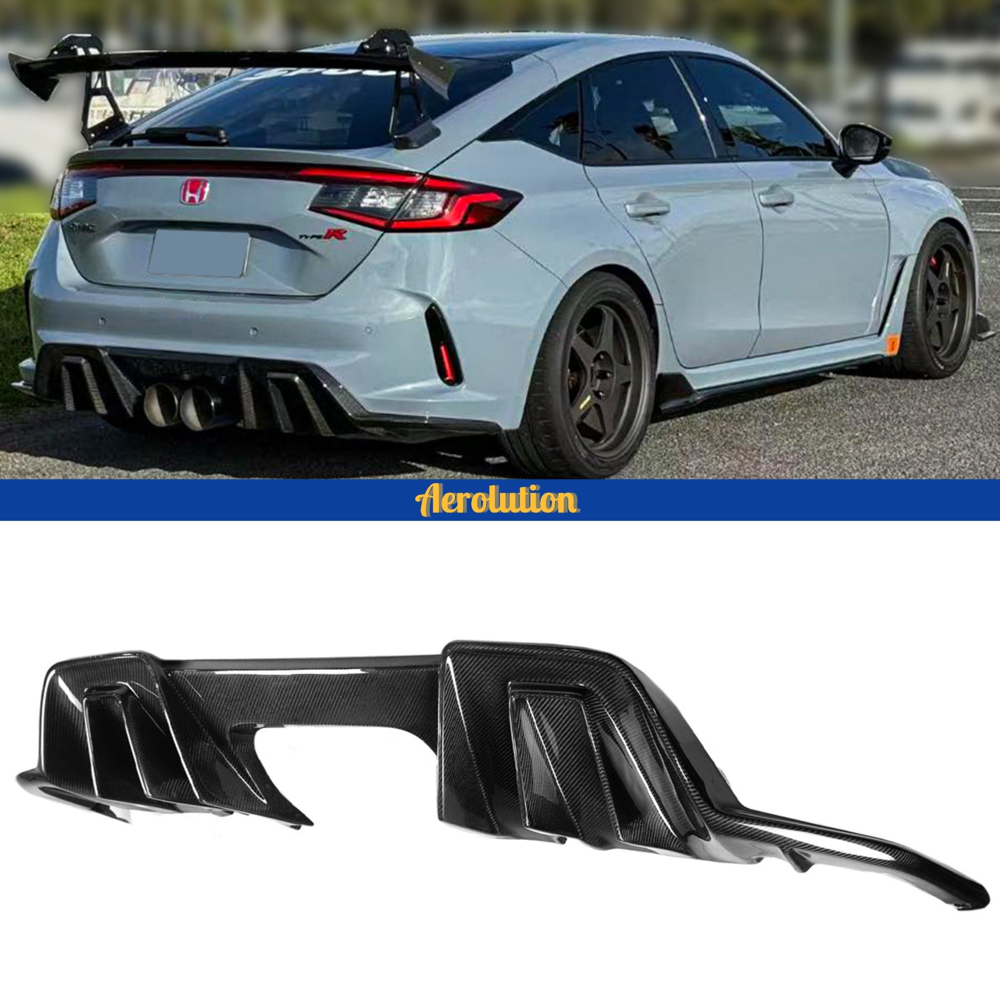 2023-2025 Civic Type-R FL5 Carbon Fiber Rear Diffuser – Aerolution ...