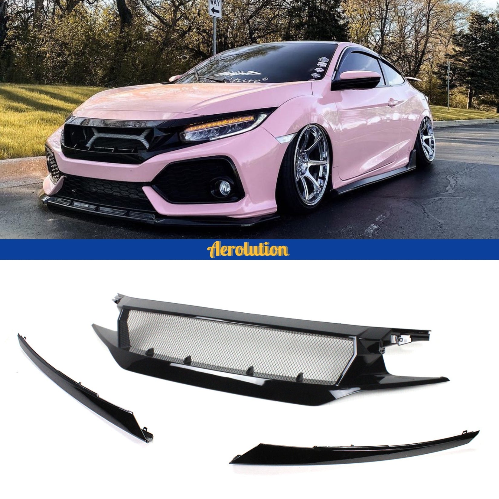 2016-2021 Honda Civic Front Grill J's Style High Flow – Aerolution ...