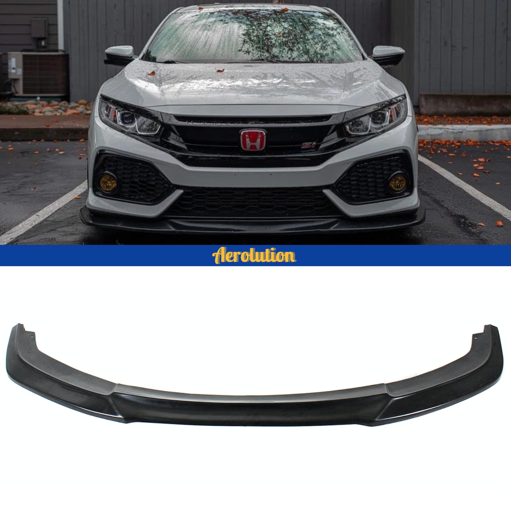 2016-2021 Honda Civic Front Lip JDM Style 1PC V1 (Sedan/Hatchback/Si ...