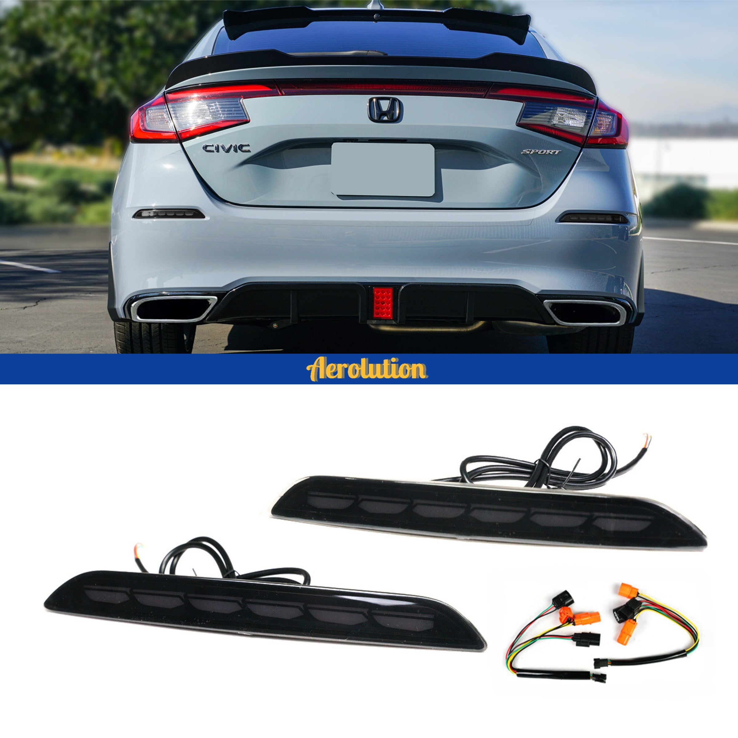 2022-2025 Honda Civic Hatchback Rear Bumper Reflector Lights ...