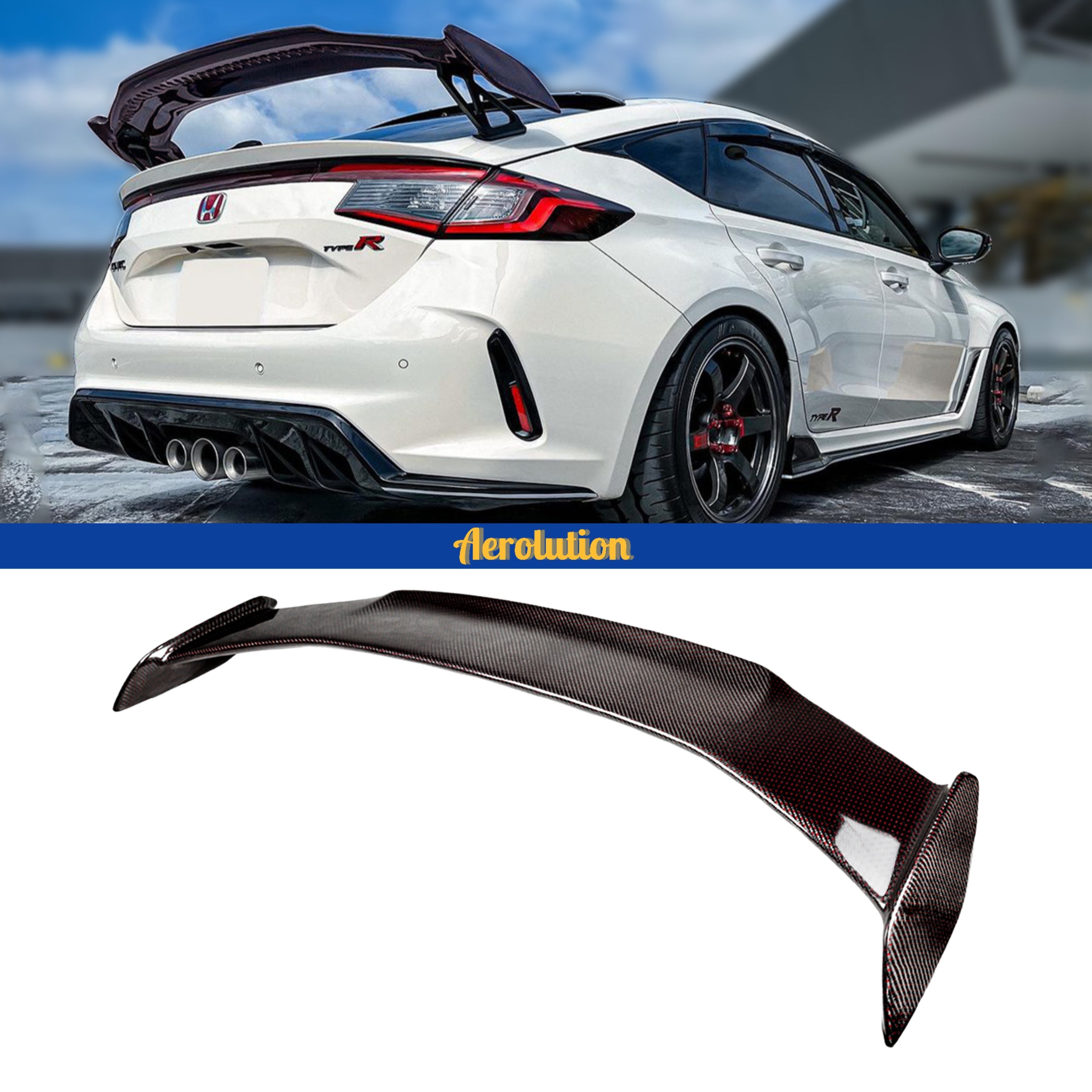 2023-2025 Honda Civic Type-R FL5 Carbon Fiber Rear Wing Spoiler ...