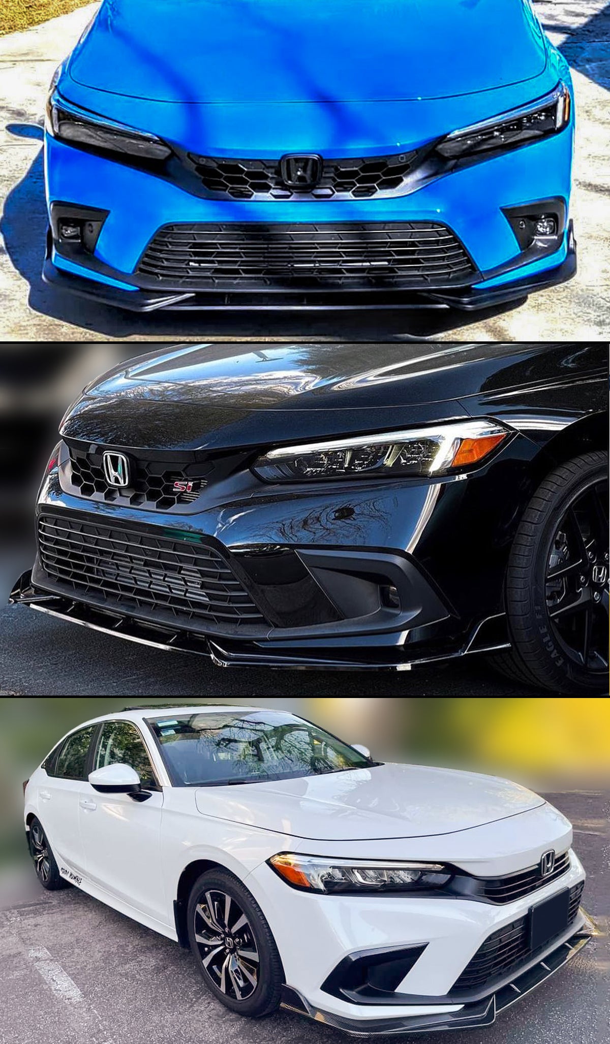 JDM 3pc Front Bumper Lip For 2022-23 Honda Civic – Aerolution Motorsports