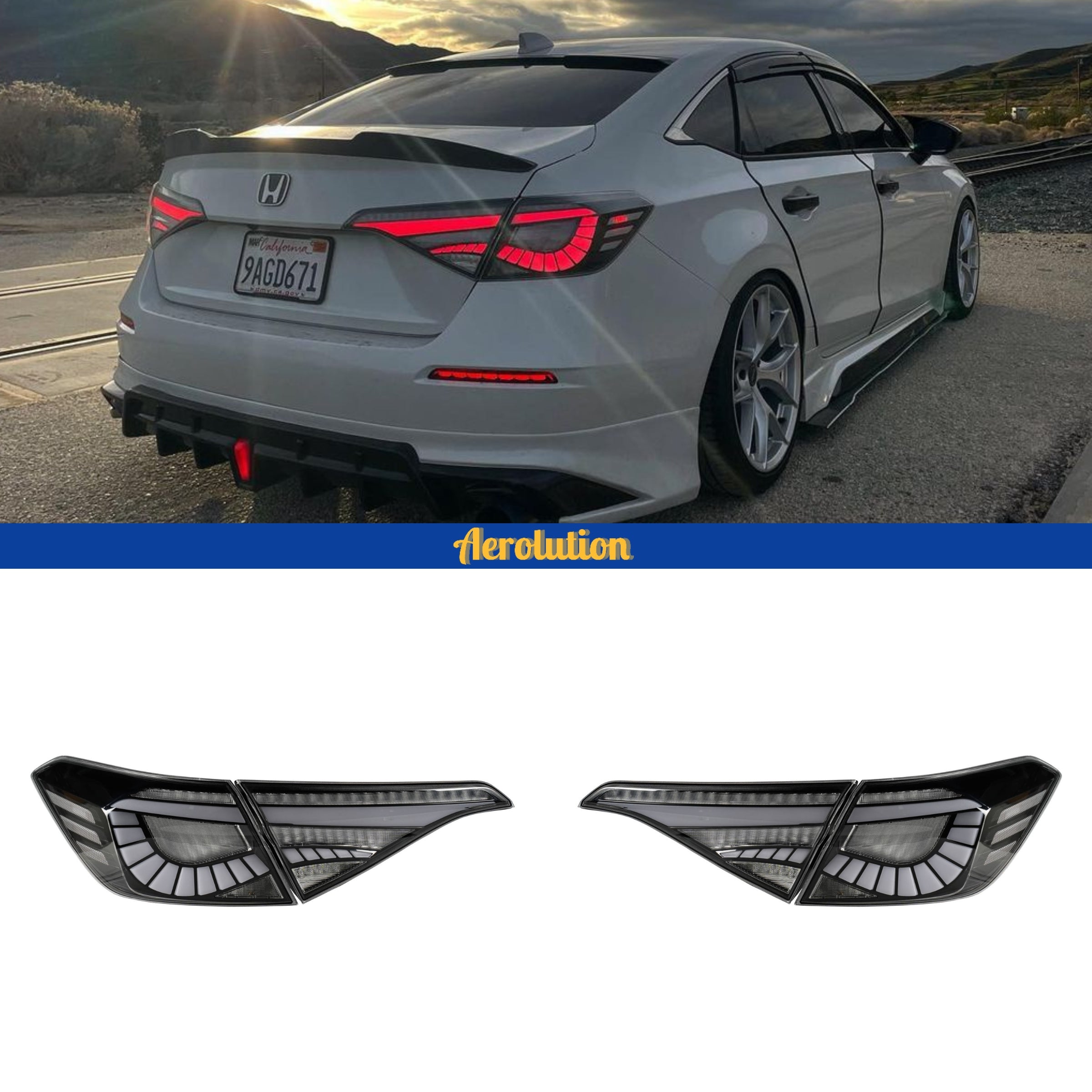 2022 2023 2024 11th gen Honda Civic Sedan LED Taillights Demon Eye V1 ...