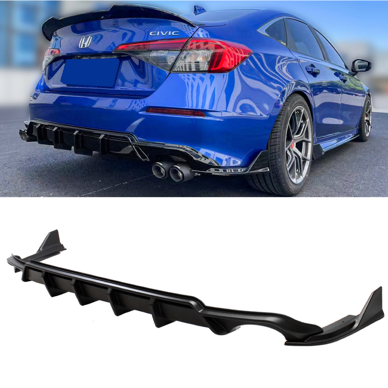 2024 Honda Civic Diffuser with Corner Spats GT Style For Sedan ...