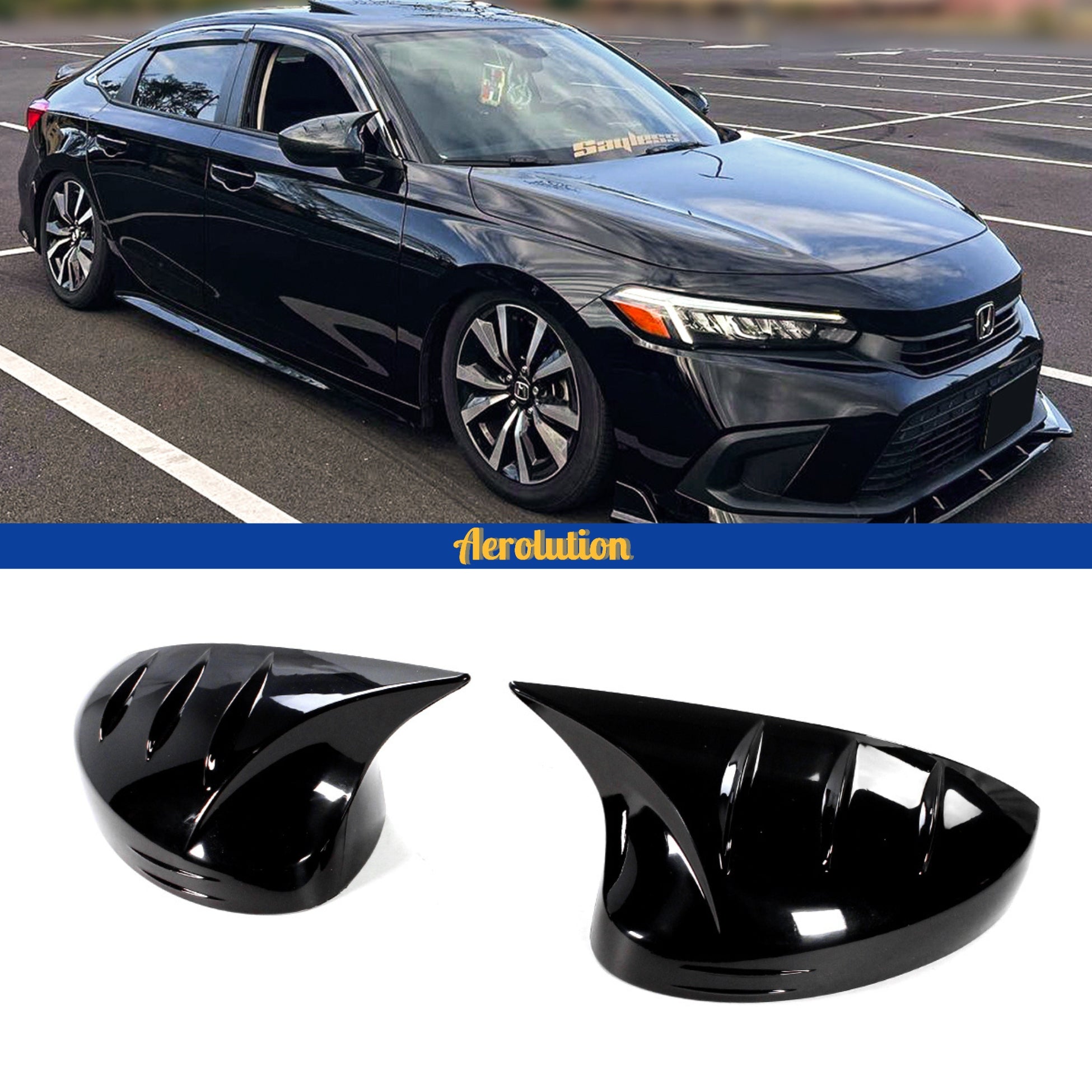 2022-2025 Honda Civic Mirror Caps Cover M Style Add-On – Aerolution ...