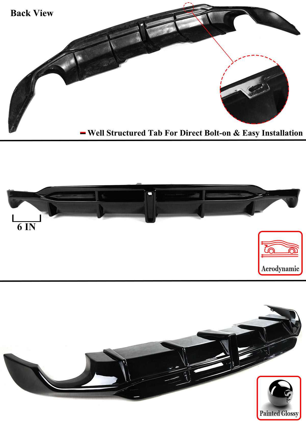 2023-2025 Acura Integra GF BodyKit V1 LED Rear Diffuser DE4 ...