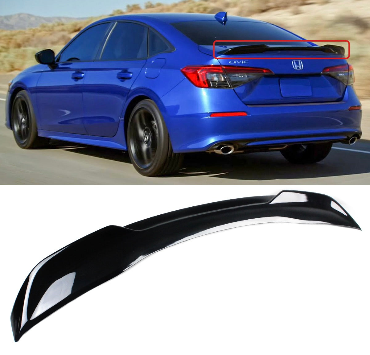 2022-24 Honda Civic Si Style Trunk Spoiler Highkick Duckbill ...