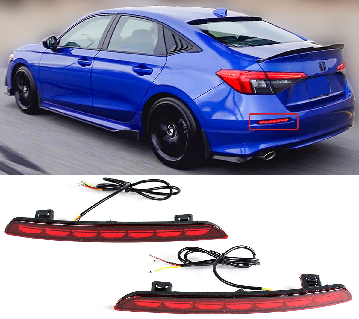 2022-2024 Honda Civic Rear Bumper Reflector Lights – Aerolution Motorsports