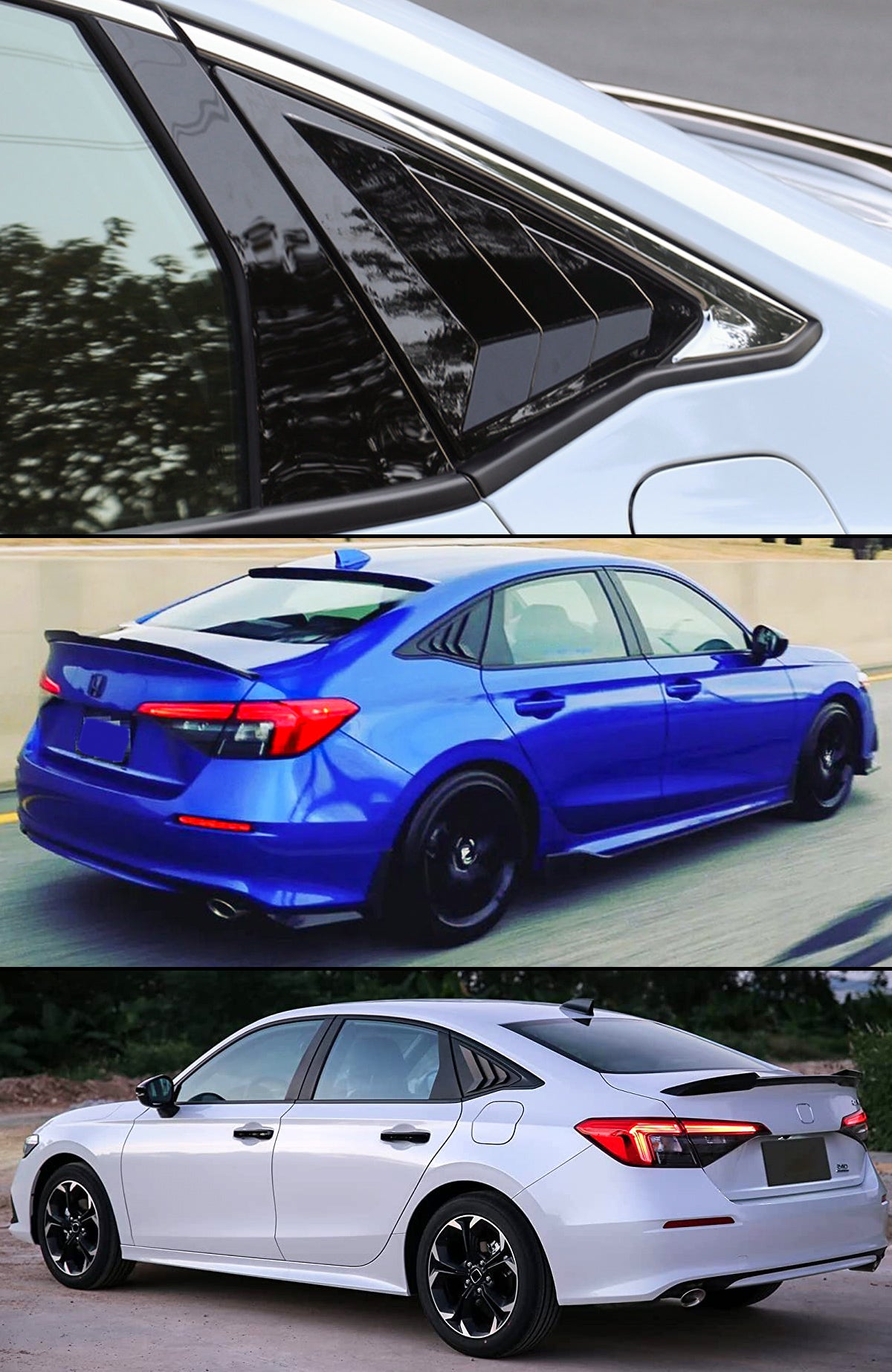 2022-2024 Honda Civic Rear Side Window Louver - Aerolution – Aerolution ...