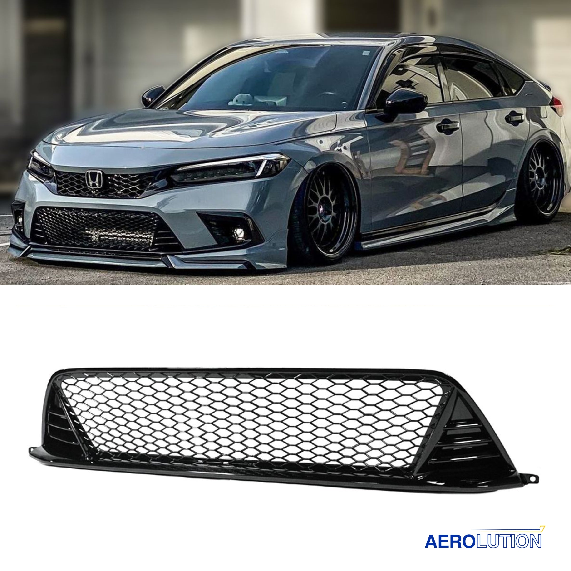Type-R Style Lower Front Grill For 2022-23 Honda Civic – Aerolution ...