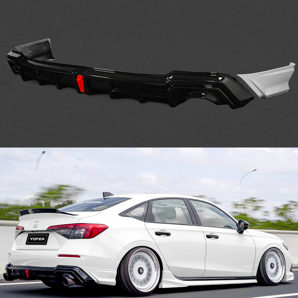 Yofer V2 LED Rear Diffuser For 2022-2024 Honda Civic – Aerolution ...