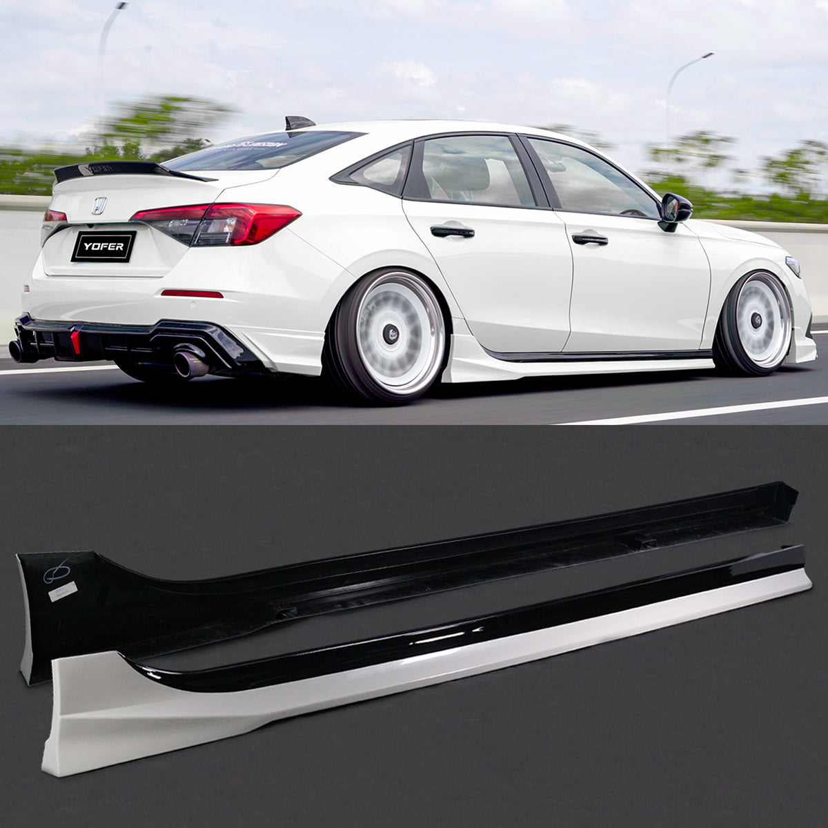 Yofer Side Skirt V2 For 2022 2023 2024 Honda Civic Aerolution Motorsports